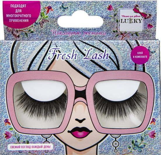LUKKY Fresh Lash,реснички накладные,3D lashes,клей в комплекте, кор ...