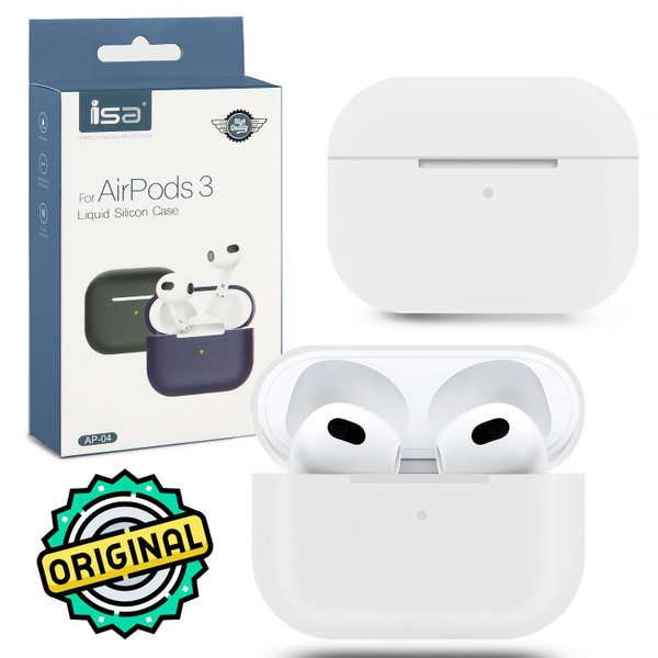 Силиконовый чехол для наушников AirPods 3 белый / чехол на аирподс 3 ...