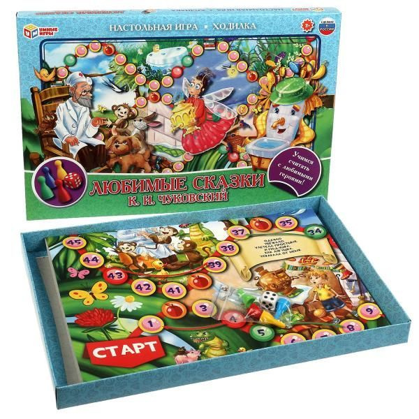 Настольная игра ходилка Любимые сказки. К.И.Чуковский Умные игры ...