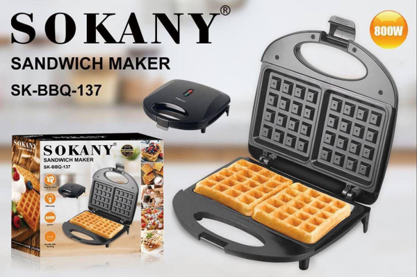 Вафельница SOKANY SK-BBQ- 137, черный - купить по выгодной цене в интернет-магазине OZON ...