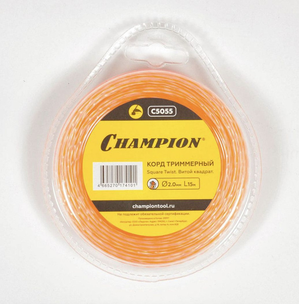 Нож для садового инструмента Корд трим. CHAMPION Square Twist DUO 2.0мм ...