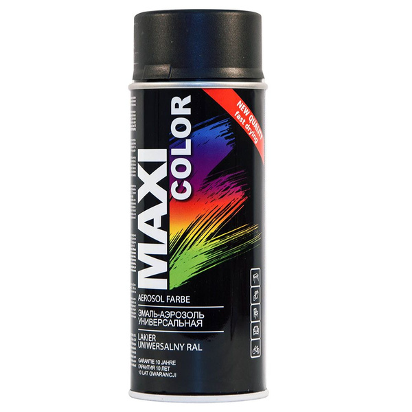 Аэрозольная краска MAXI COLOR RAL9005 jet black matt Быстросохнущая ...