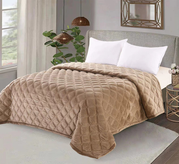 Покрывало EVO HOME на кровать велюровое стеганое 220х240 220x 240 см ...