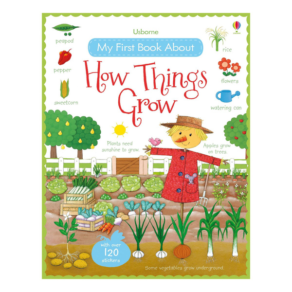 Usborne Popular First Sticker Book How Things Grow Colouring English ...