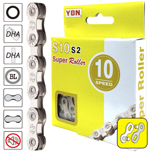 Велосипедная цепь YBN S10-S2, 1/2"x11/128", 116 звеньев, 10 скоростей ...