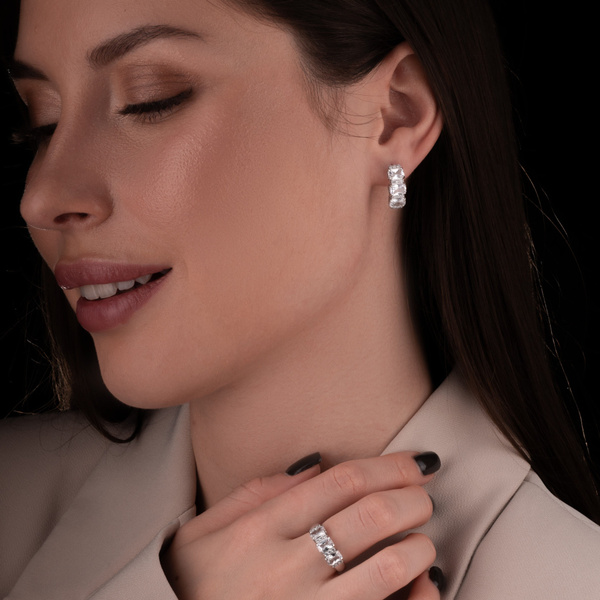 Kupidon jewelry Серьги ювелирные Серебро родированное 925 пробы ...