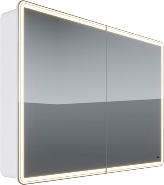 Зеркало-шкаф Lemark Element 120 со светодиодной подсветкой, 120 см, с розеткой, в современном ...