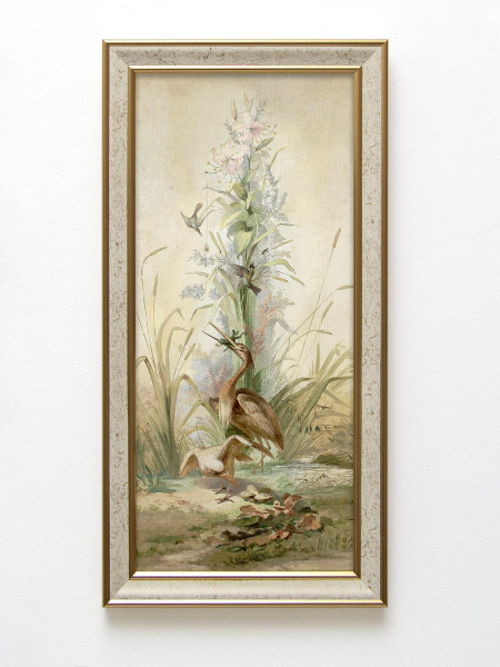 Картина на натуральном холсте Птицы в саду 19 5 38 5 см купить по низкой цене в интернет