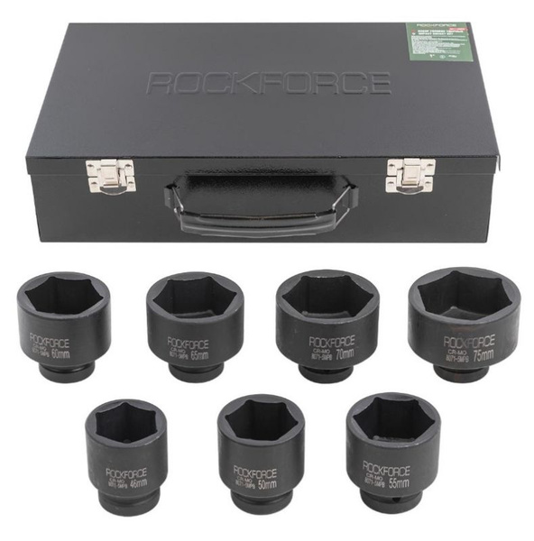 Набор головок RF-8071-5MPB ударных 7пр.,1", 6гр. в метал. кейсе ROCKFORCE - купить по выгодной ...