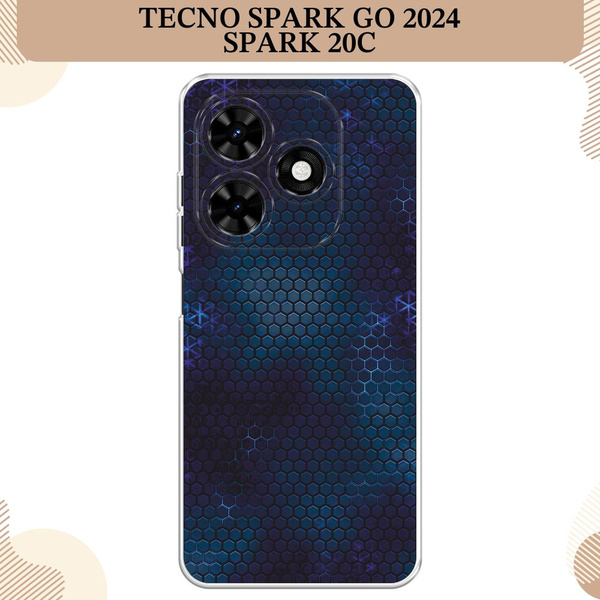 Силиконовый чехол на Tecno Spark Go 2024 Spark 20c Текно Спарк Го 2024 Спарк 20c Фон соты