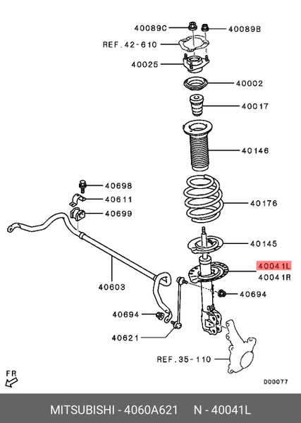 Амортизатор подвески перед лев Mitsubishi 4060A621 - купить по ...