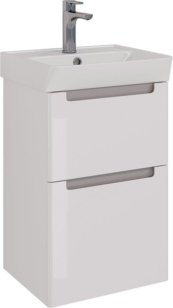 Тумба с раковиной Lemark Buno 45 подвесная, напольная, 45 см, с ящиками, белая, прямоугольная в ...