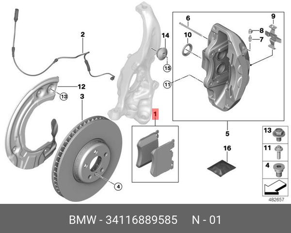 Колодки тормозные BMW 34116889585 - купить по низким ценам в интернет ...