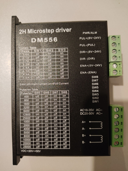 Драйвер шагового двигателя DM556 (2H Microstep driver), 1 канал ...