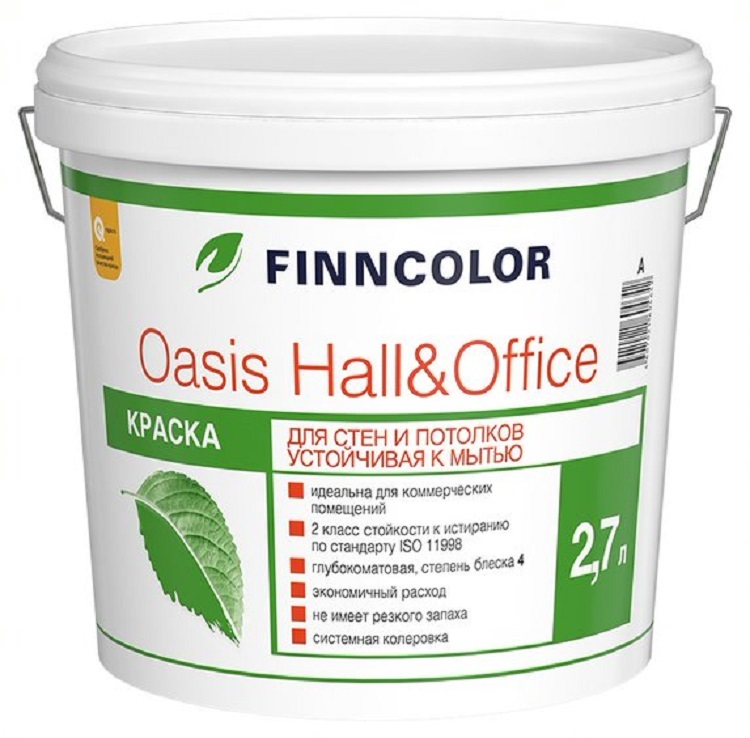 Краска Finncolor OASIS HALL & OFFICE, Водно-дисперсионная, Матовое ...