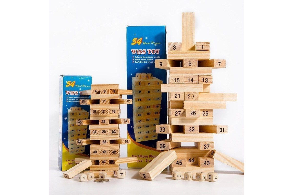 Настольная игра-балансир Wooden toys Wiss toy Дженго/Башня Кубики ...