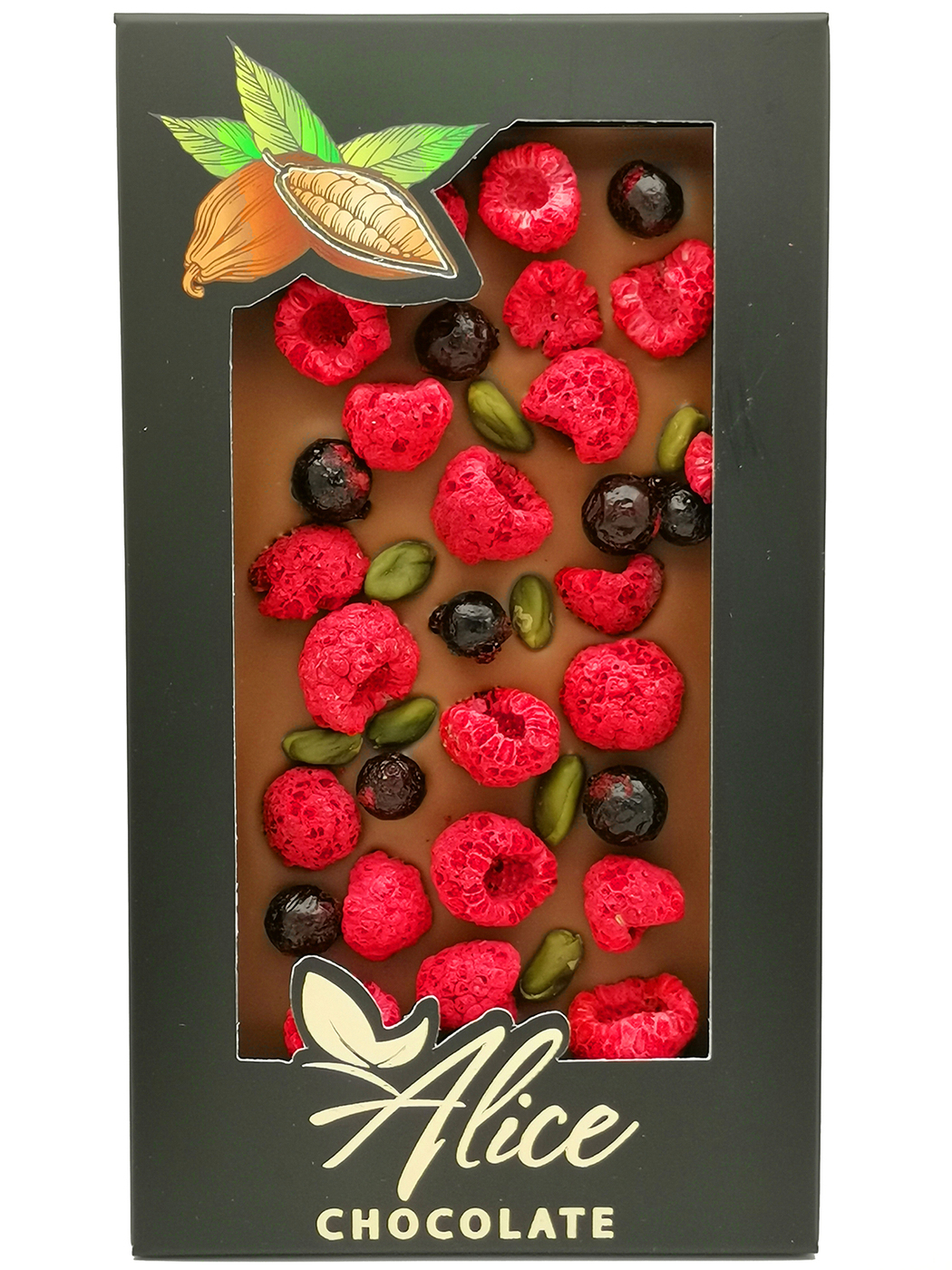 Шоколад ручной работы Alice Chocolate молочный с сублимированными ...
