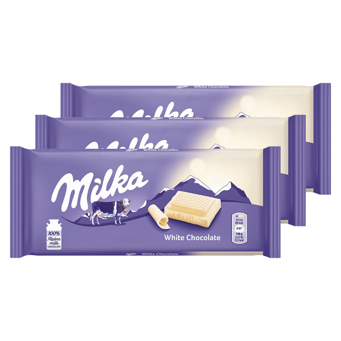 Белый шоколад Milka White Chocolate (Германия), 100 г (3 шт) — купить в ...