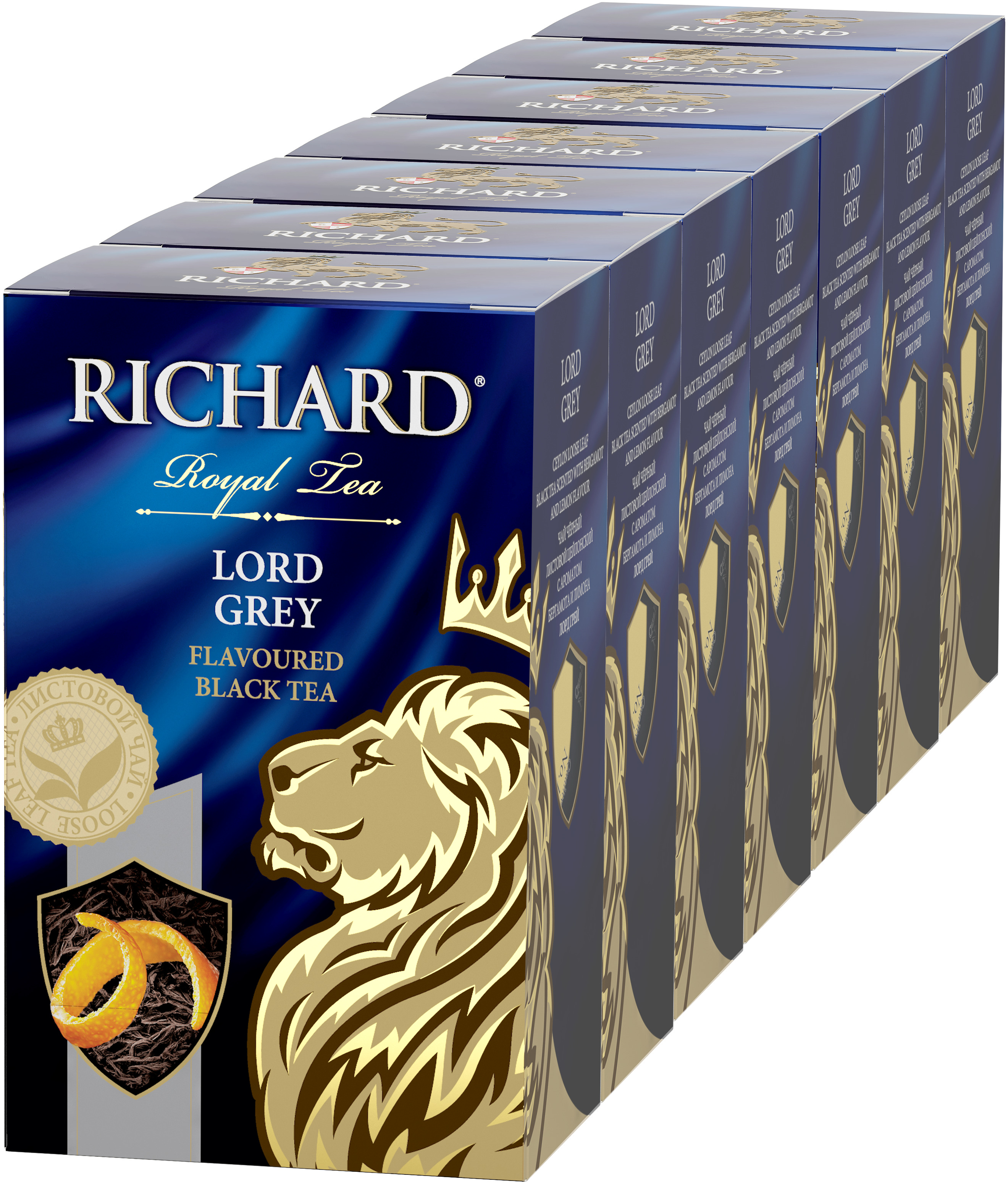 Чай Richard "Lord Grey" чёрный ароматизированный 90 грамм х 7 упаковок ...