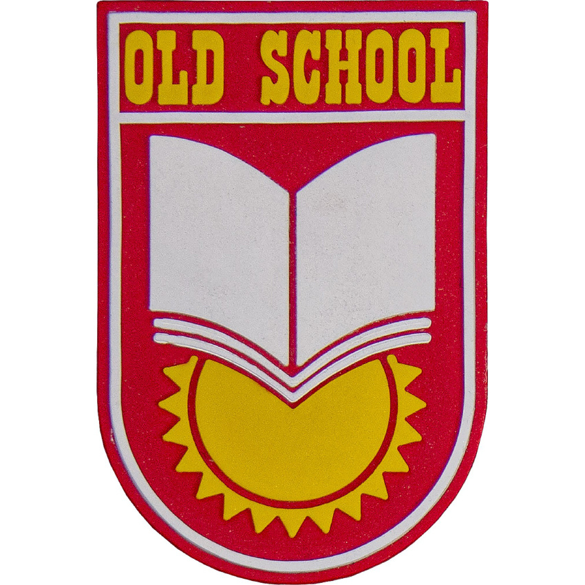 Нашивка (шеврон патч patch) "Old school", на липучке, 4.9 x 7.4 см ...