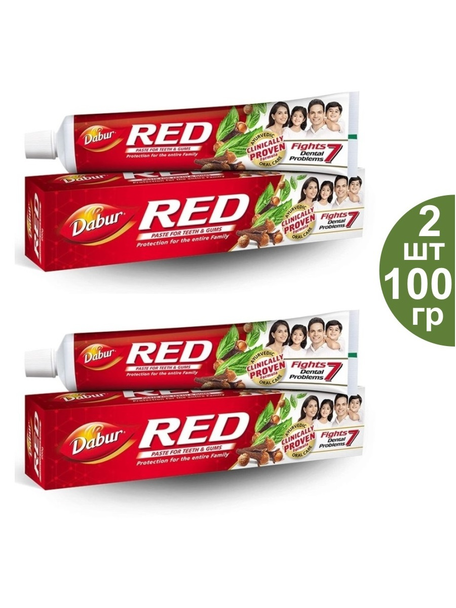 Dabur Зубная паста Дабур Ред / Red Оригинал Индия, набор из 2 шт по 100 ...