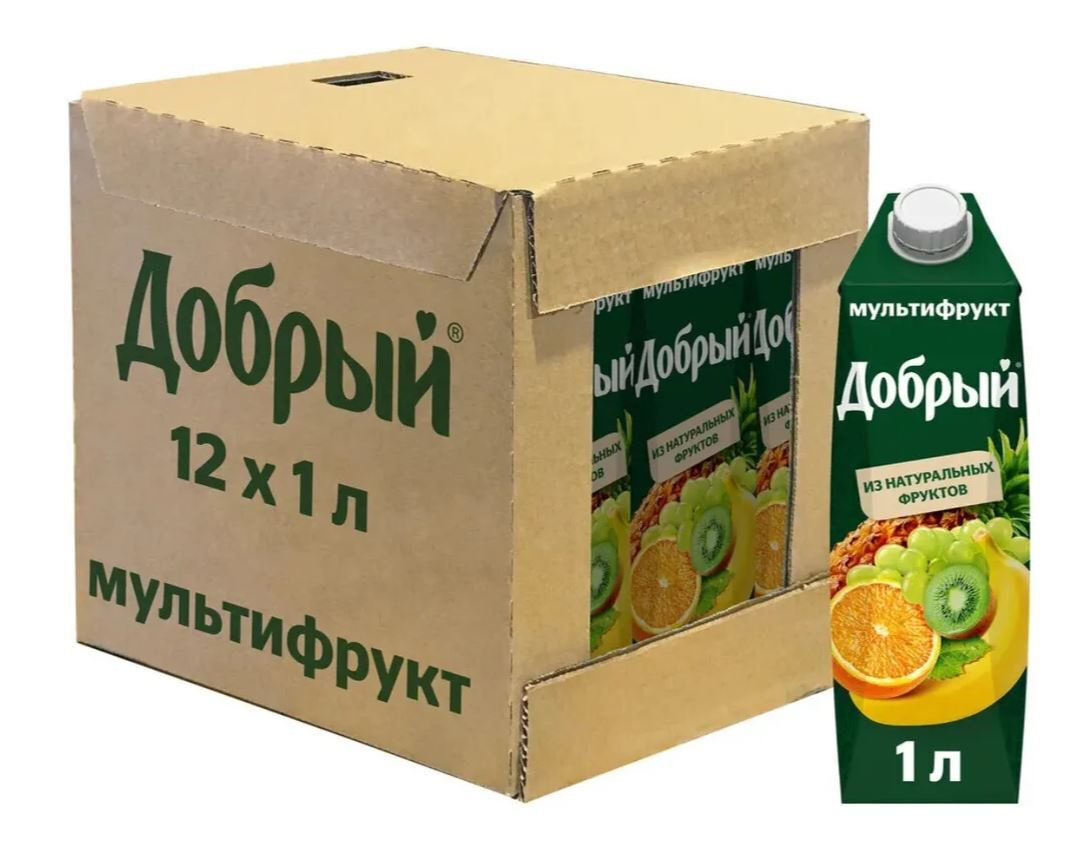 Сок Добрый Мультифрукт, 1 л х 12 шт — купить в интернет-магазине OZON с ...
