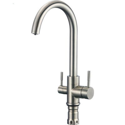 Смеситель для кухни под фильтр с краном для питьевой воды SHEVANIK S168B, нержавеющая сталь ...