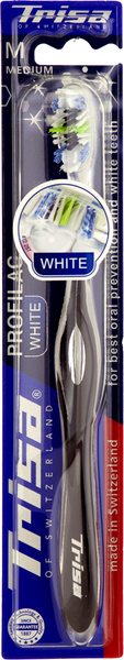 Зубная щетка Trisa Профилак Вайт (Profilac White) средняя, цвет черный ...