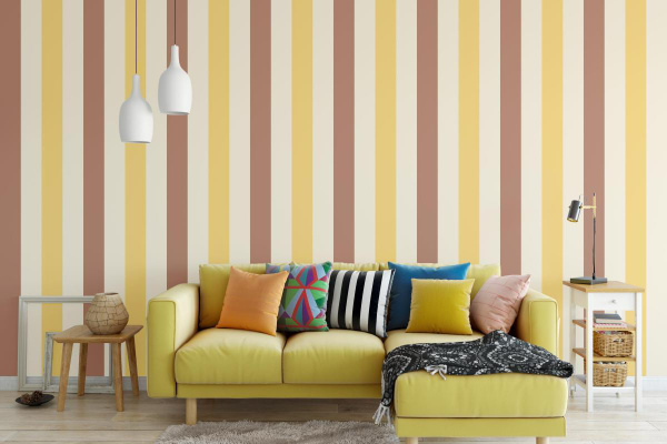 Полосатые желто-бежевые обои decoracion #7011804, 400х280см - купить по ...