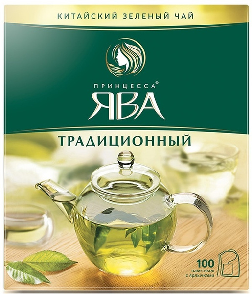 Чай в пакетиках зелёный Принцесса Ява Традиционный, 100 шт - купить с ...