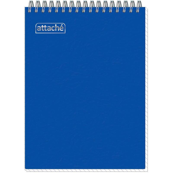 Блокнот Attache Plastic А5 80 листов синий в клетку на спирали (150x210 ...