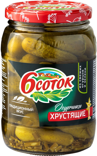 Огурцы маринованные 6 соток хрустящие, 680 г - купить с доставкой по ...