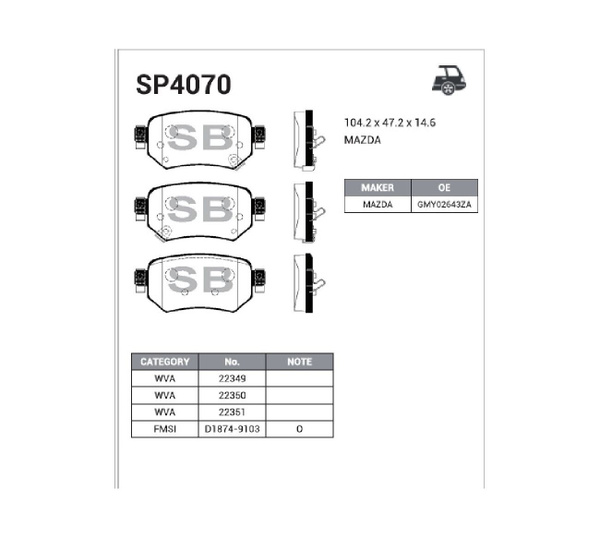 Колодки тормозные Sangsin Brake SP4070 Задние - купить по низким ценам ...