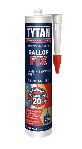 Tytan GALLOP FIX клей монтажный, полимерный быстрого схватывания, белый ...