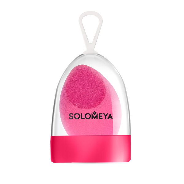 Косметический спонж для макияжа Solomeya розовый, спонжик в виде капли ...