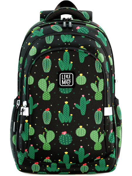 Рюкзак школьный Like.Me School Кактусы зеленые купить на OZON по низкой ...