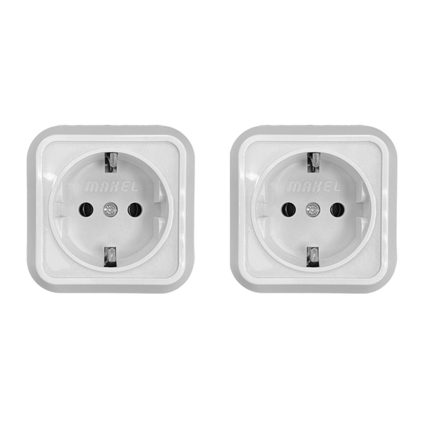 Розетка одинарная MAKEL накладная с заземлением 2 штуки - купить по низкой цене в интернет ...