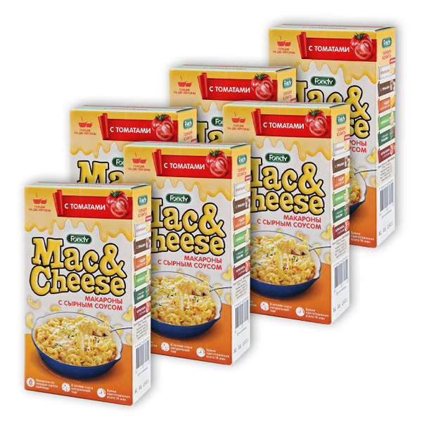 Макароны с сырным соусом Foody Mac&Cheese с томатами, 143г х 6шт ...