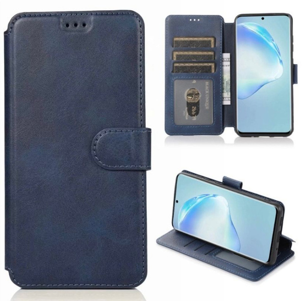 Чехол книжка для Samsung Galaxy A50 / A50s / A30s кожаный синий с ...