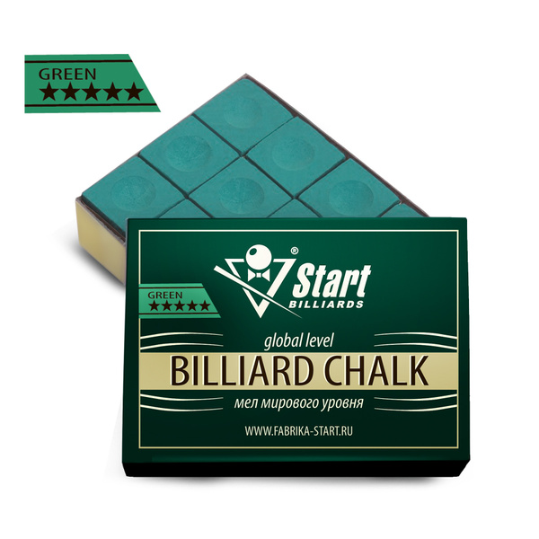 Мел для бильярда Startbilliards 5 звезд зеленый (12шт) - купить с ...