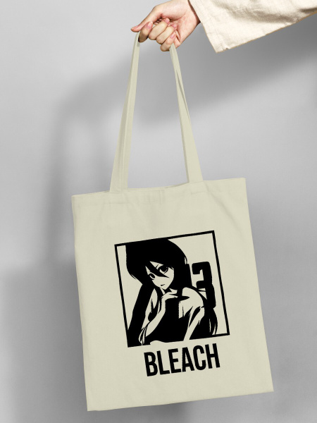 Классический белый шоппер из хлопка Bleach Аниме (Комедия, Приключения, Сверхъестественное ...