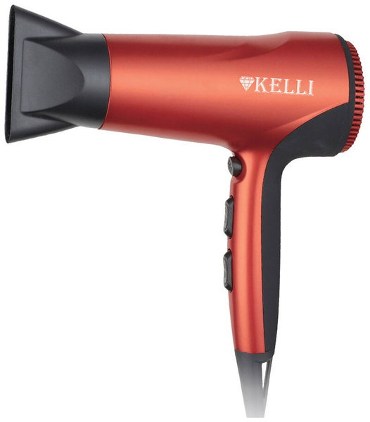 Фен для волос KELLI KL-1115, красный - купить по выгодным ценам в интернет-магазине OZON (639597888)