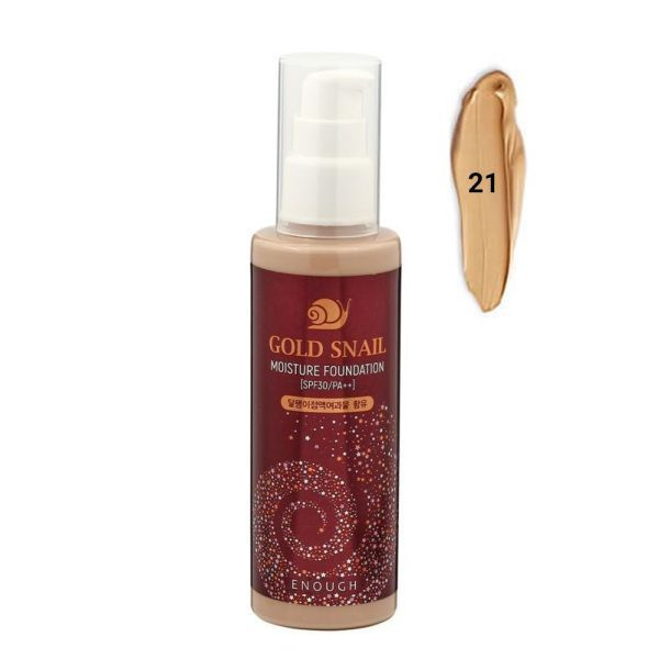 Enough Увлажняющая тональная основа с муцином улитки 21 Gold Snail ...