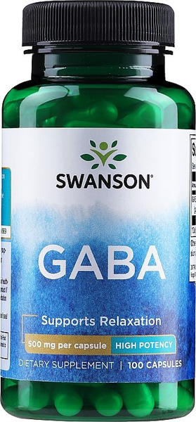 GABA 500 mg 100 caps Swanson США / Габа (ГАМК)500 мг. 100 капсул ...
