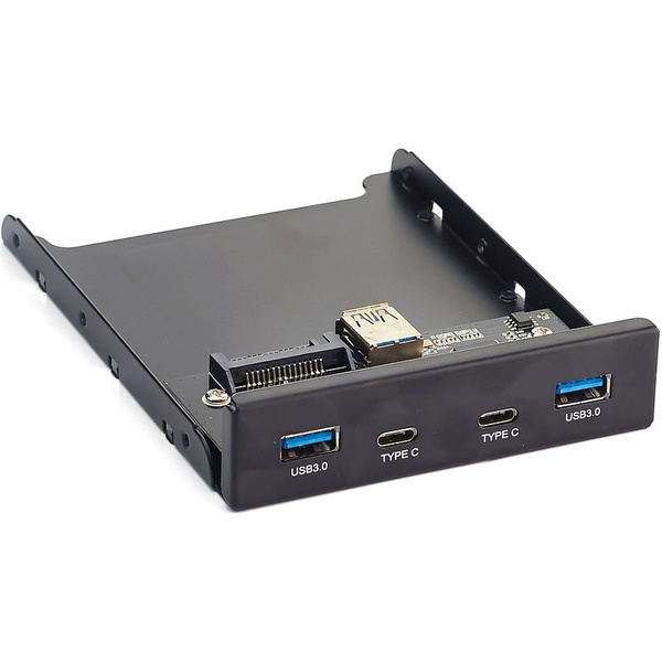 Планка USB на переднюю панель ExeGate U3H-619 3,5", 2*USB3.0+2*TypeC ...