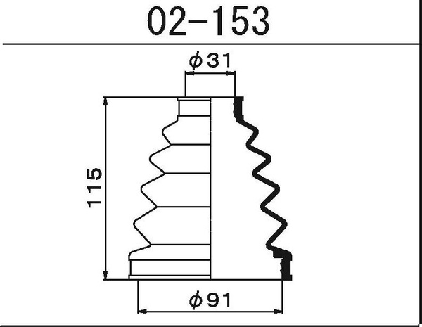 Пыльник шруса внешнего Maruichi 02-153 - MARUICHI RUBBER арт. 02-153 ...