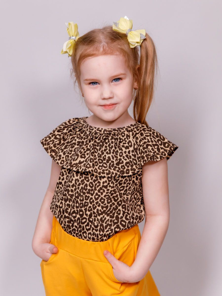 Футболка Крылова Т.А., размер 98, 104, цвет желтый, коричневый, хлопок 100% - купить по выгодной ...