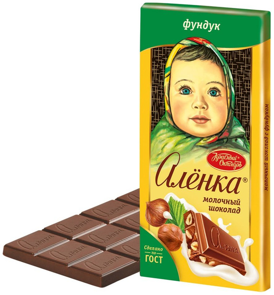 Шоколад Аленка Молочный с фундуком 90г купить с доставкой по выгодным