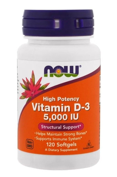 Витамин Д3 5000 МЕ NOW Vitamin D-3 5000 IU (120 капс) - купить с ...
