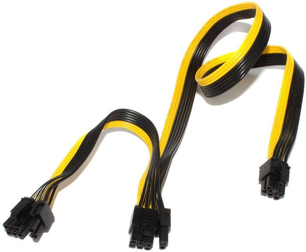 Кабель Кабель (переходник) - разветвитель питания 6 pin "папа" - 2 x 6 ...